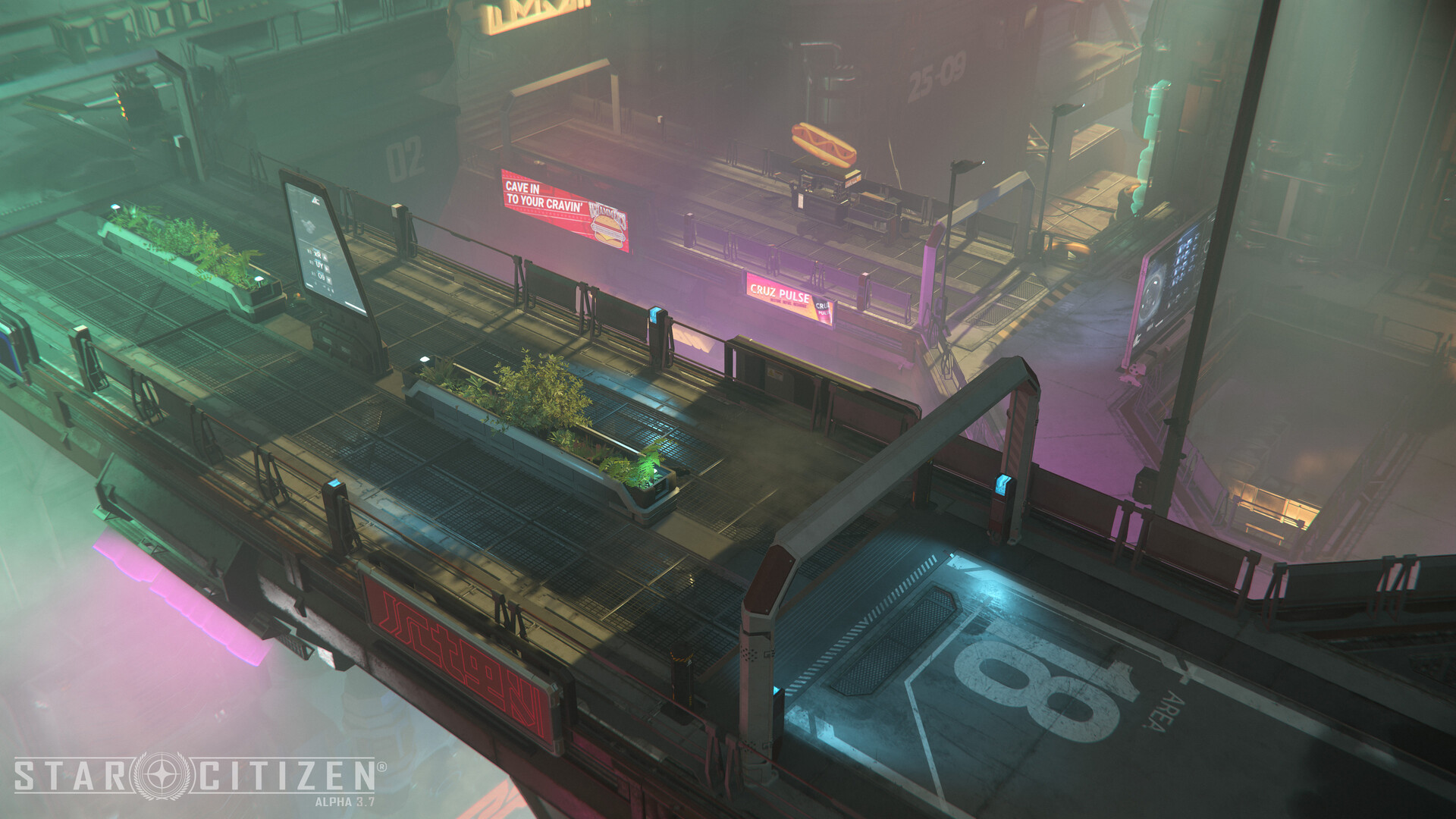 Tom Radford - Star Citizen: Area 18 - Hab Lobby Promenade & Exteriors