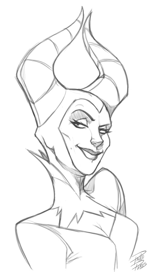 maleficent easy coloring pages