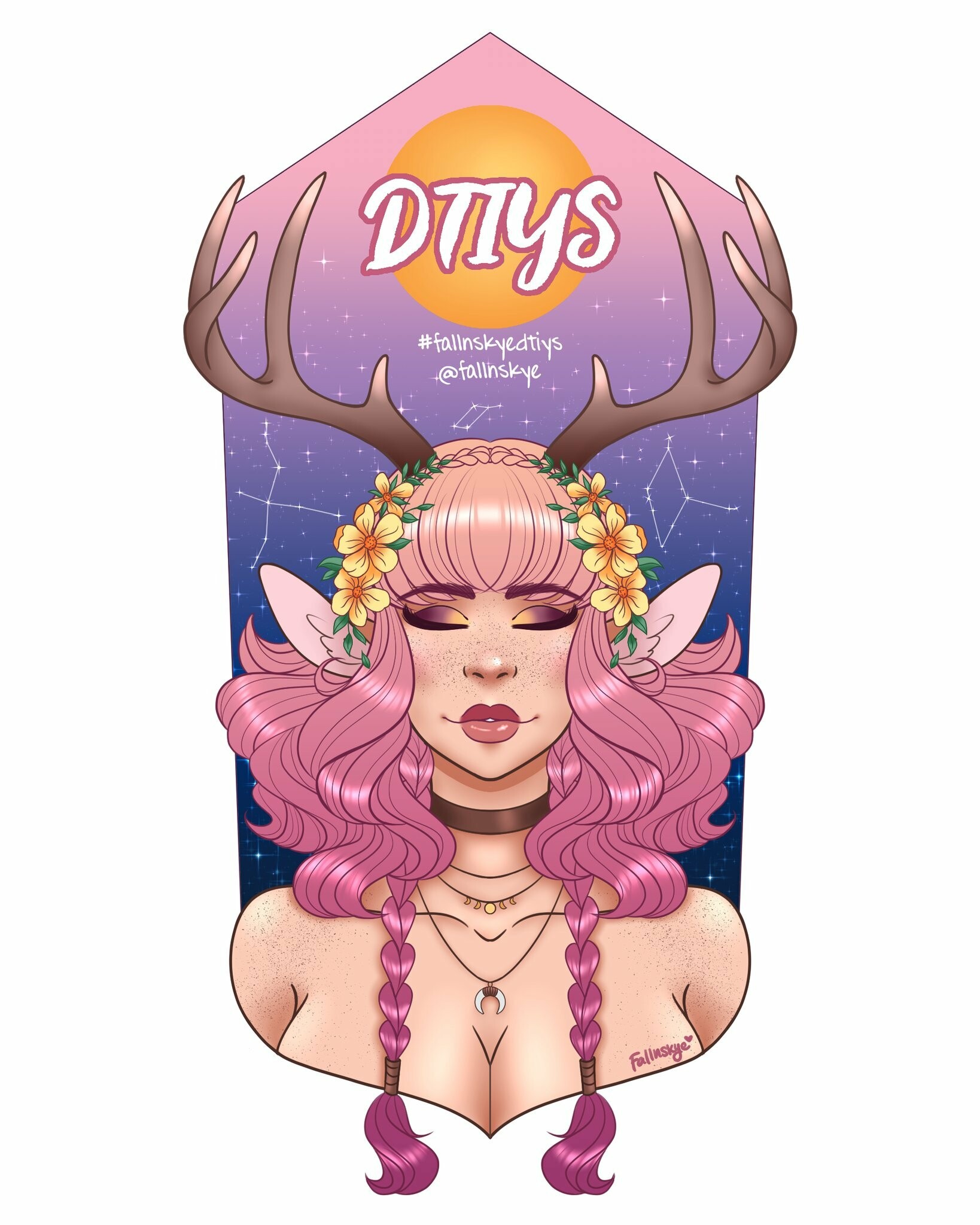 how to draw deer girl