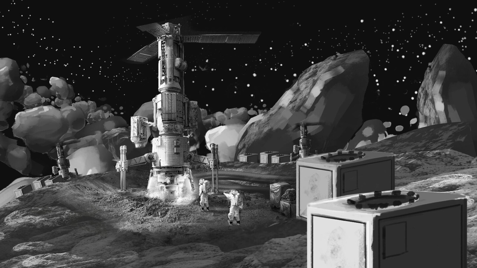 İbrahim Hakkı Uslu - Asteroid Mining Concept Art