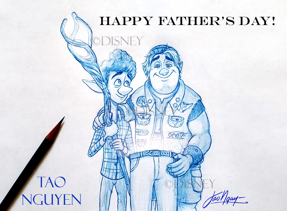 ArtStation - Tao Nguyen's Onward Father's Day Drawing
