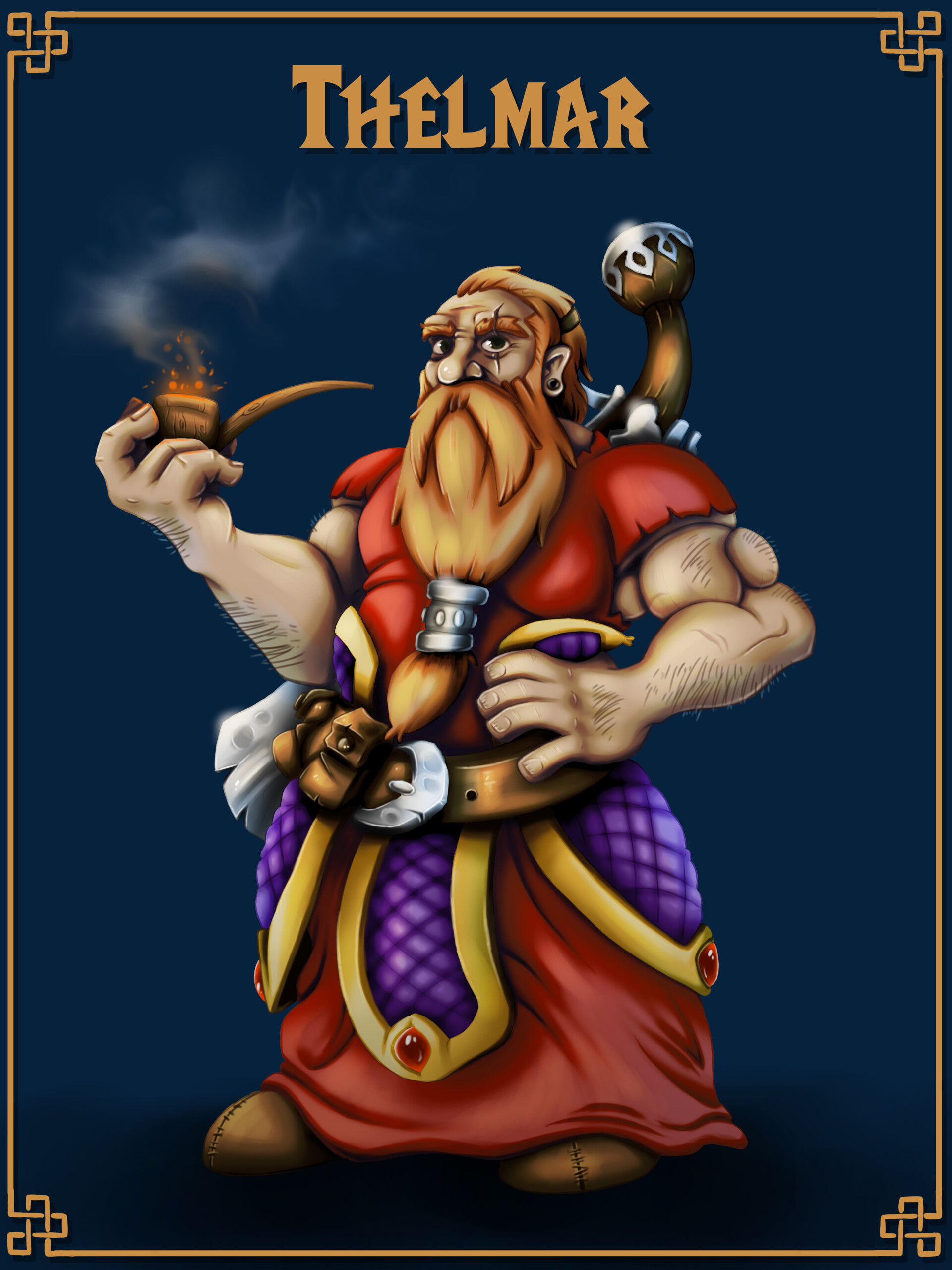 ArtStation - DnD Character Thelmar - Dwarf fire mage