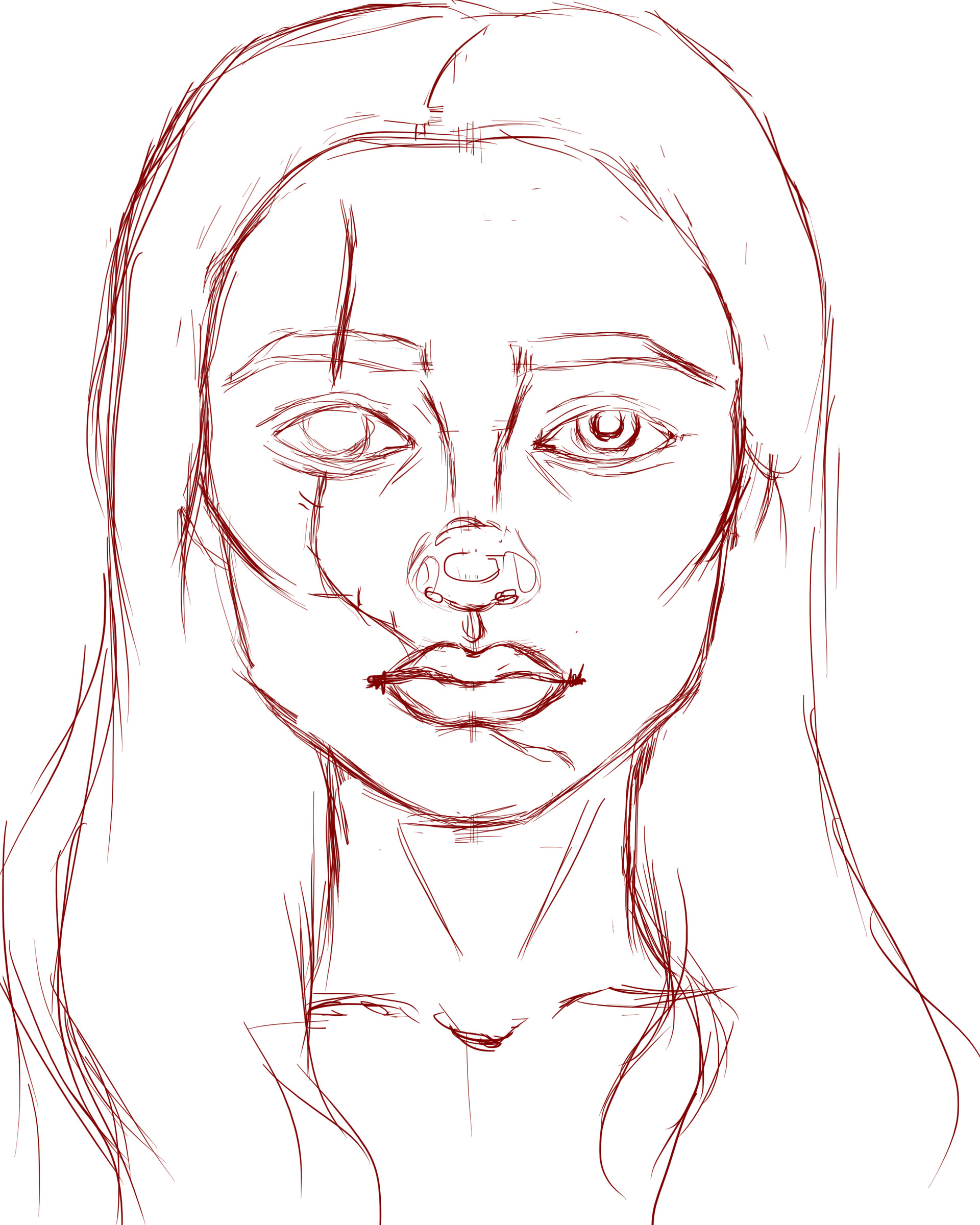 how to draw a scar on your face