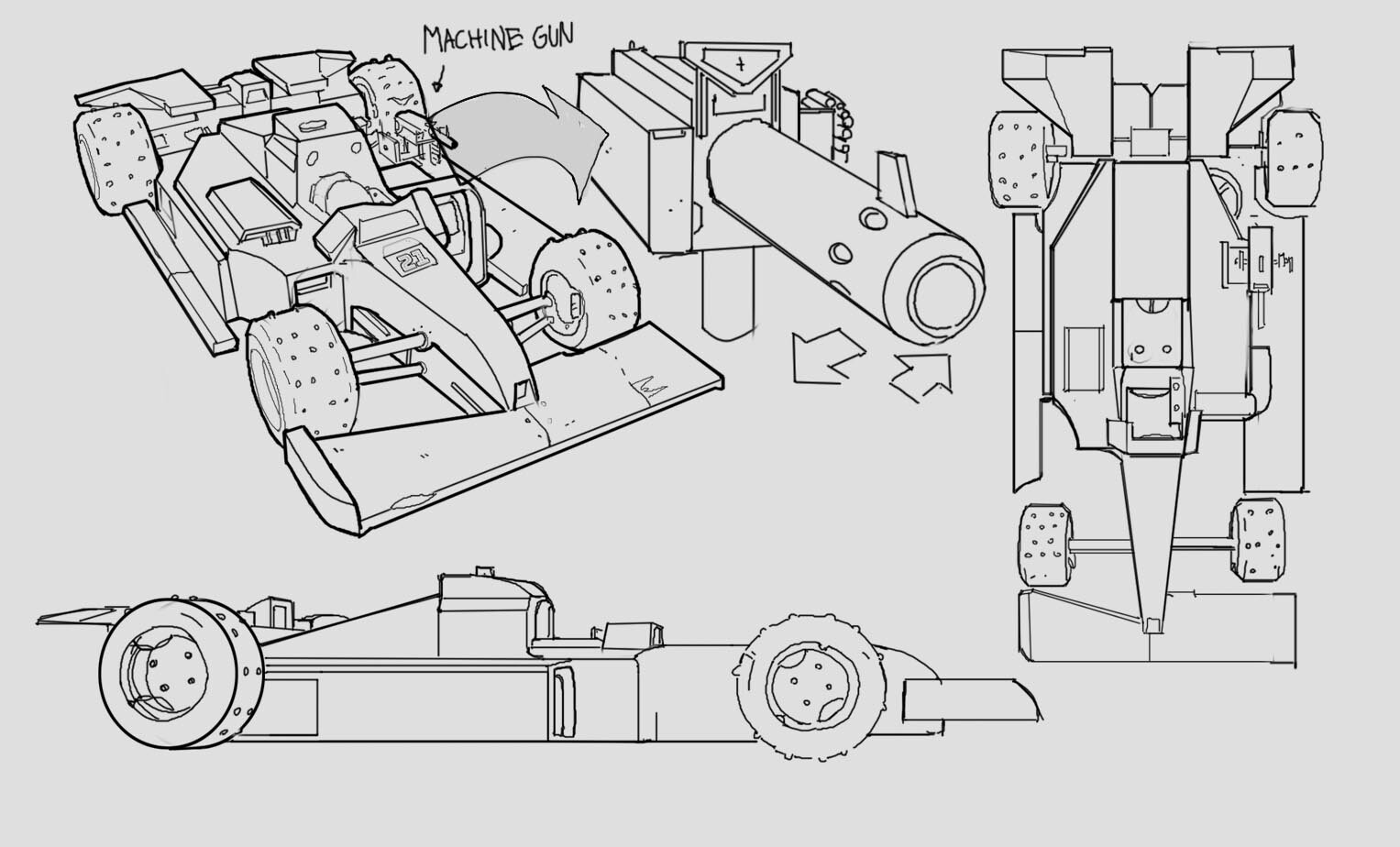 ArtStation - line art over 3D model