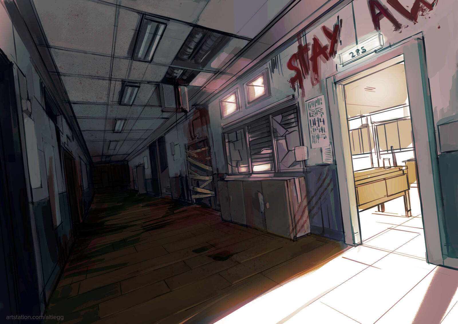 Ana Altier - Creepy school hallway