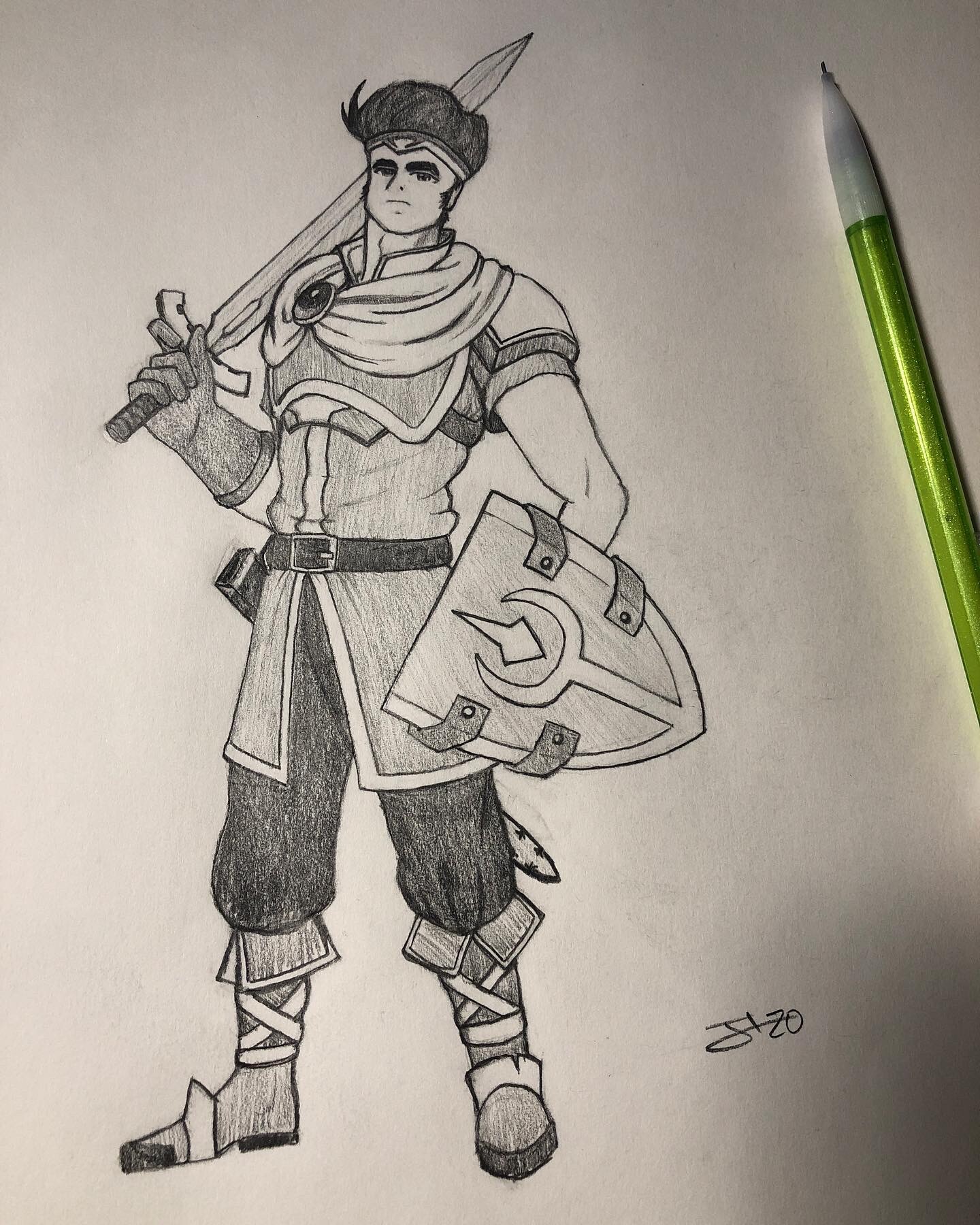 ArtStation - Sketched Hero Commission