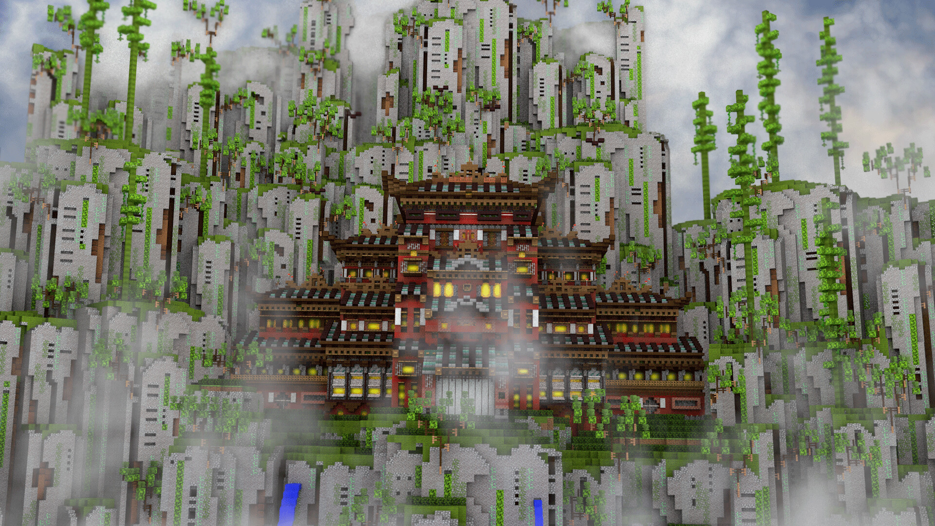 ArtStation - Japanese Cliff Temple