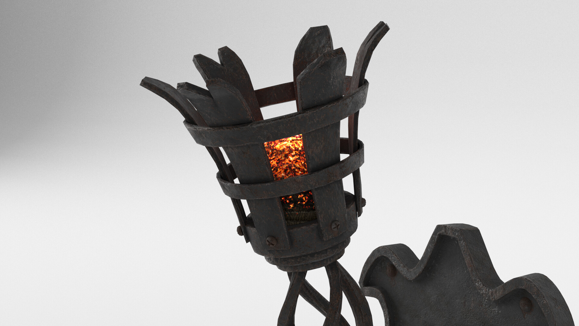 3D Tudor - Medieval Torch & Holder