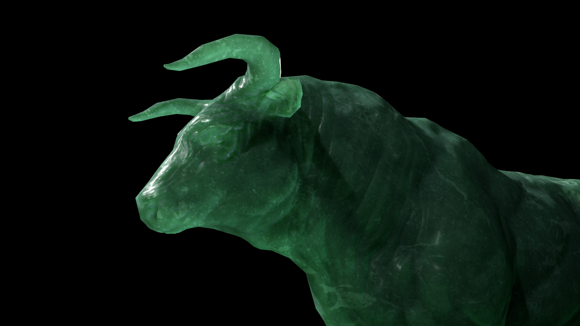 ArtStation - bull jade statue