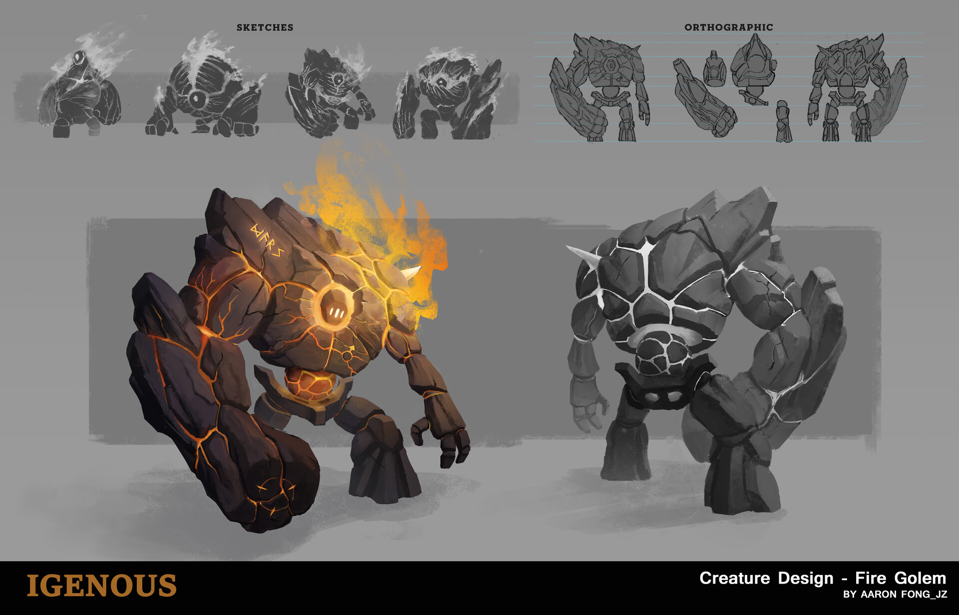 ArtStation - Igenous - Fire Elemental Golem