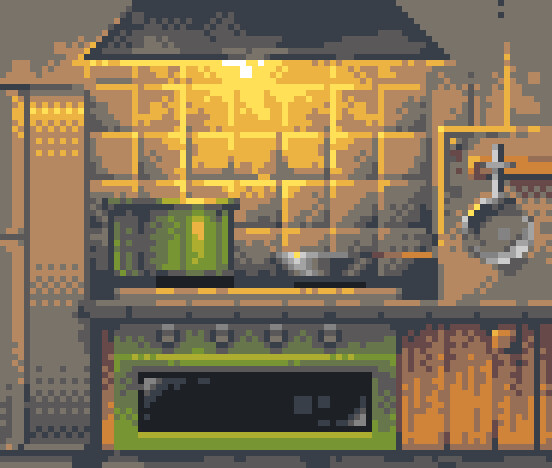 ArtStation - pixel kitchen