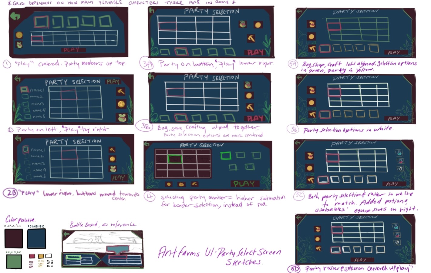 Lillian Chen - Screen designs - UI sketches (Ant Farms Dynasty)