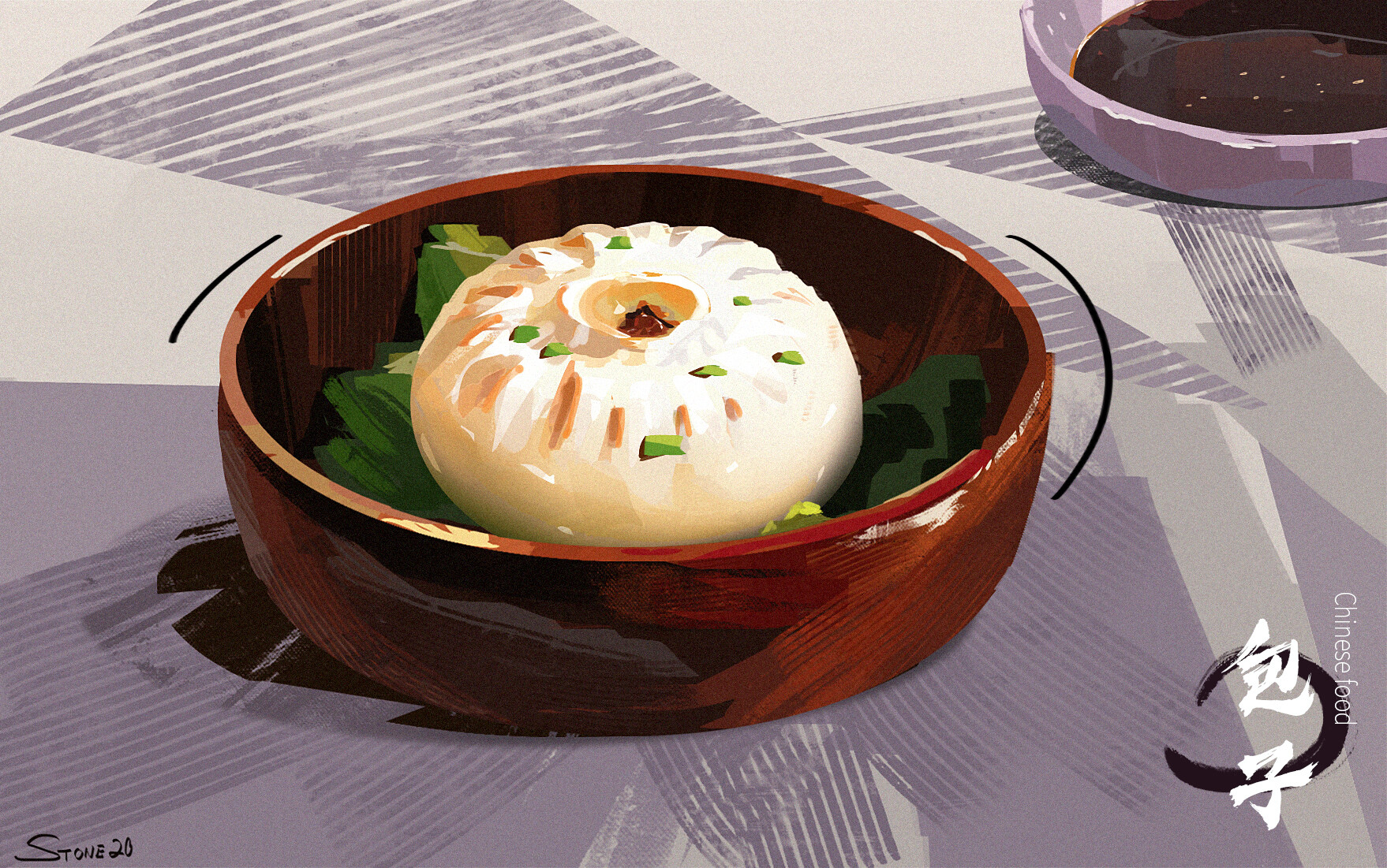 ArtStation - Speed-painting of Chinese food series: baozi