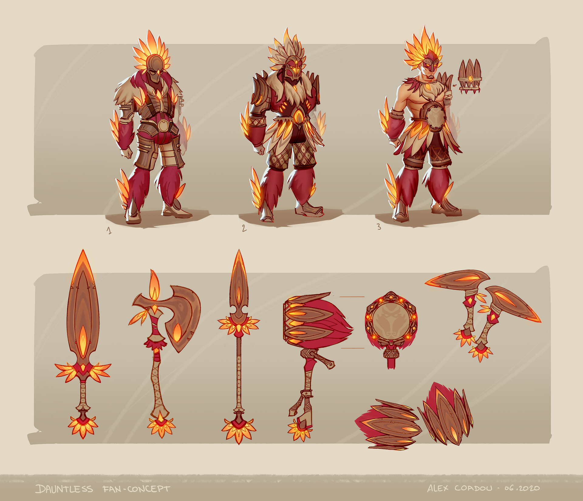 ArtStation - Dauntless inspired armor and weapons concepts