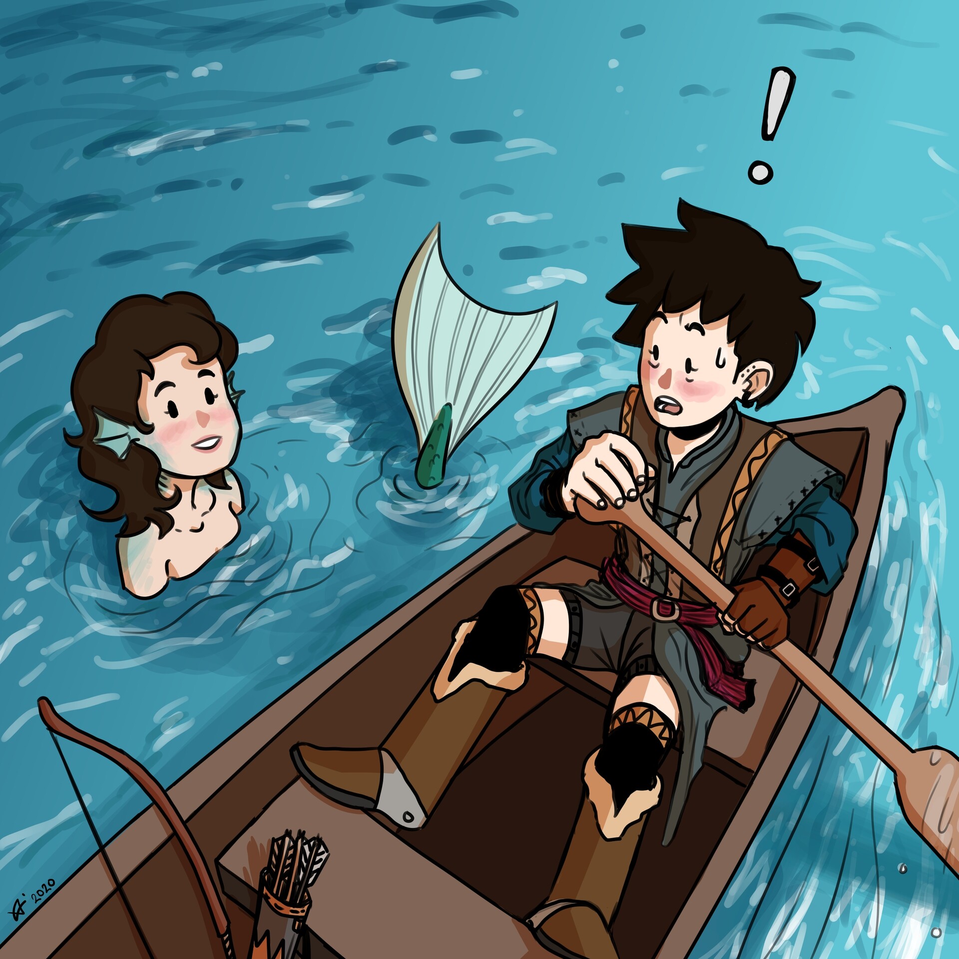 ArtStation - Huntress Meets Mermaid