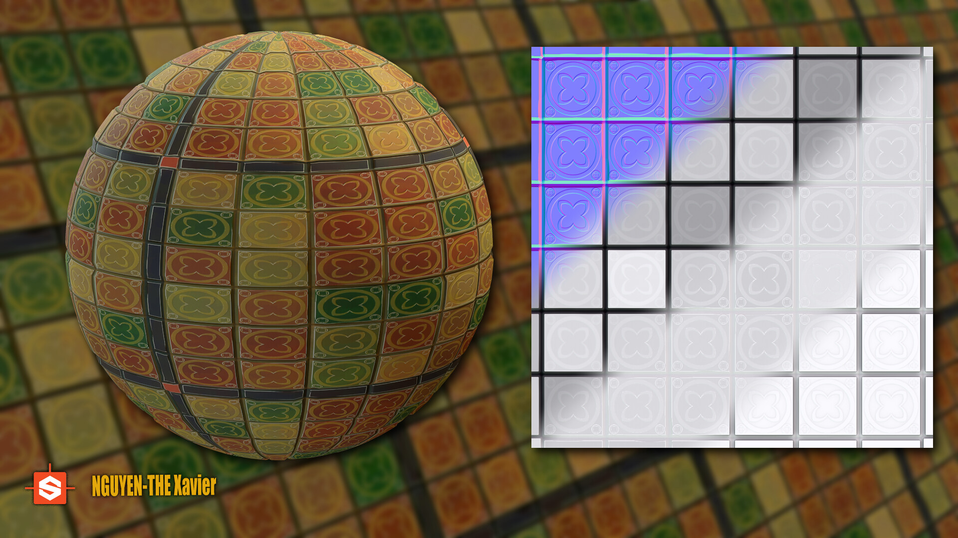 Xavier Nguyen-the - Stylized Terracotta Med Tile