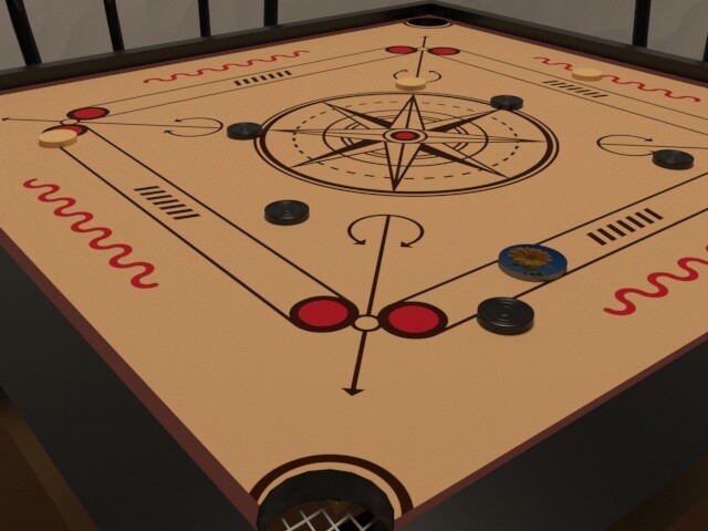 ArtStation - wood Carrom Board