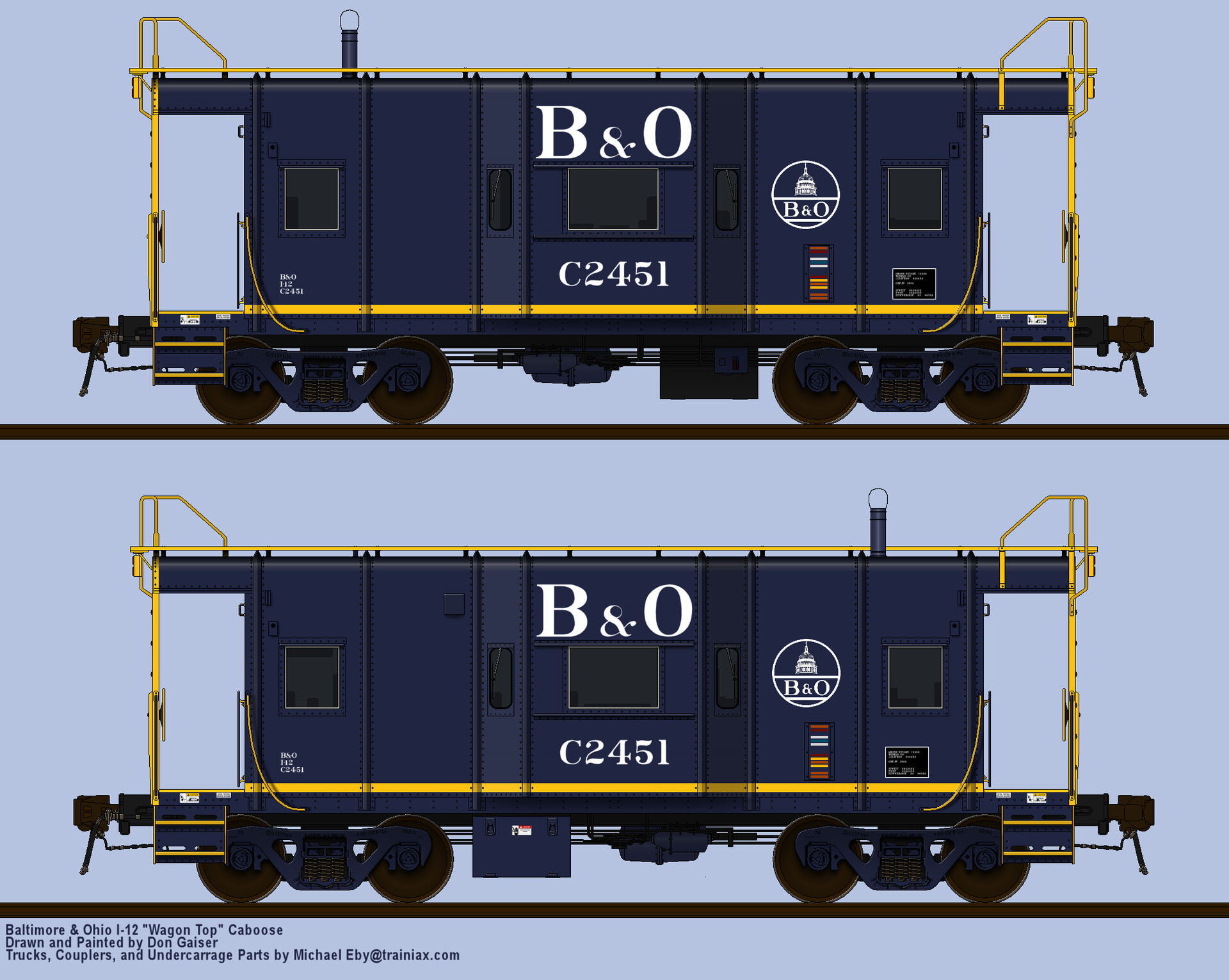 ArtStation - Baltimore & Ohio Wagon Top Caboose