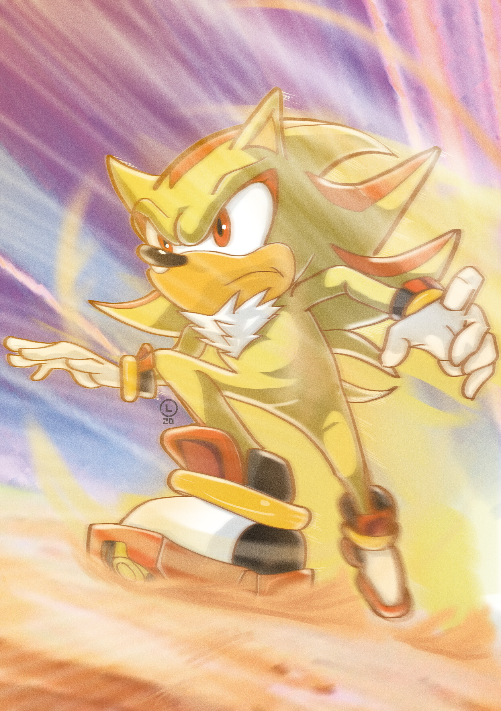 ArtStation - Super Shadow the hedgehog anime style by: oni (leonardo c.p)