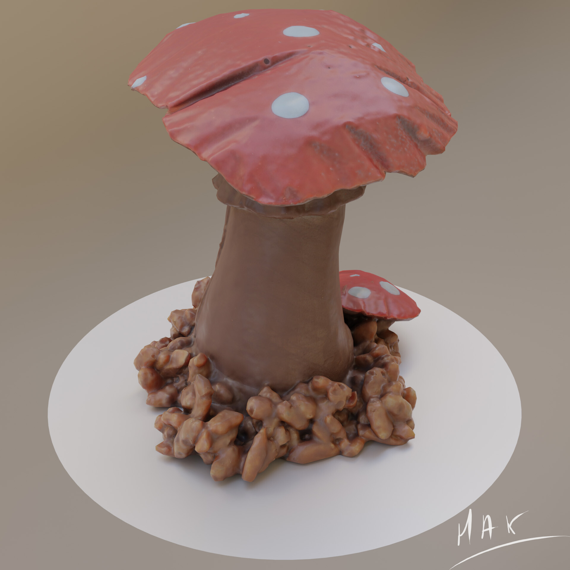 ArtStation - Chocolat Mushroom with crisped rice