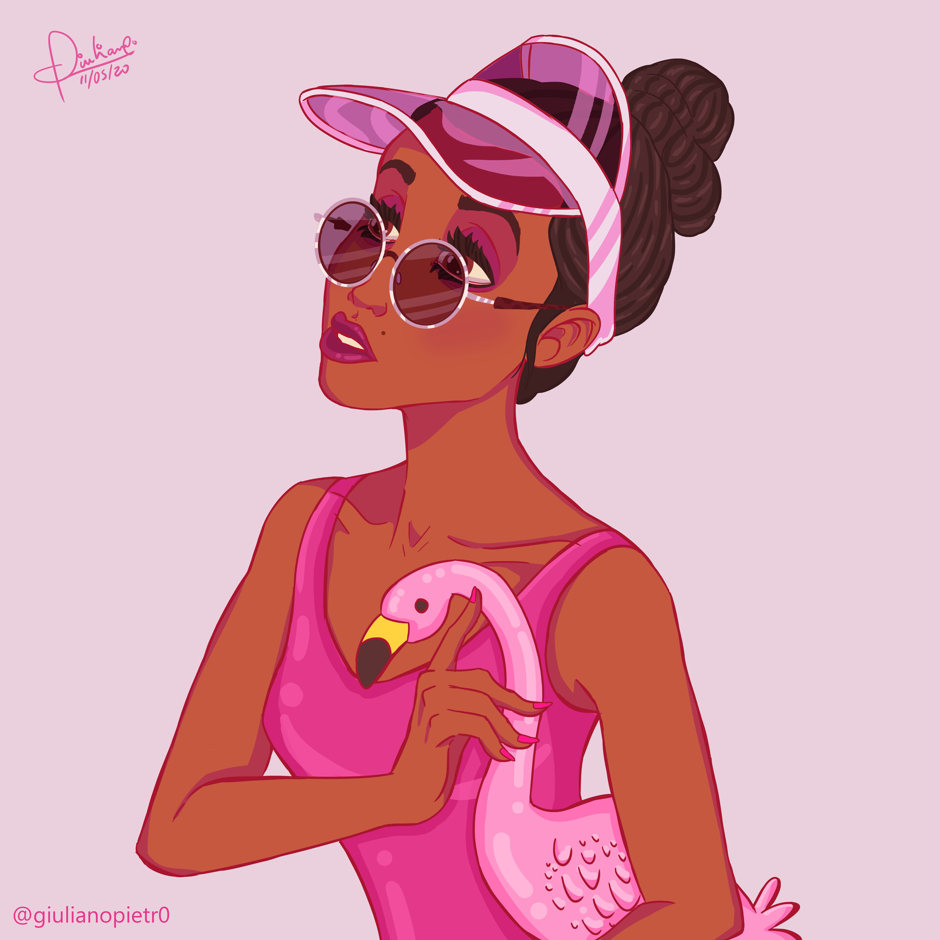 ArtStation - Woman with Flamingo