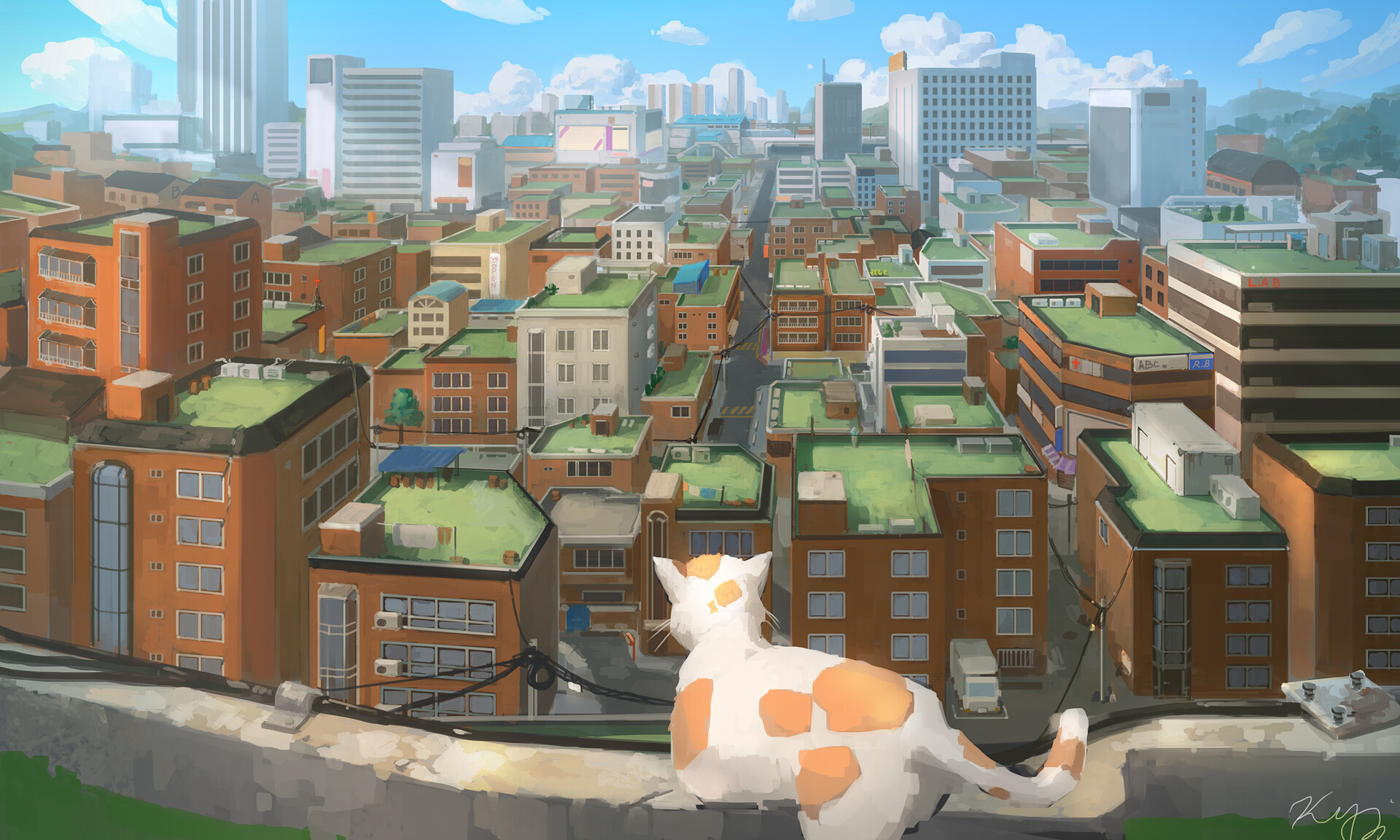 ArtStation - Rooftop view