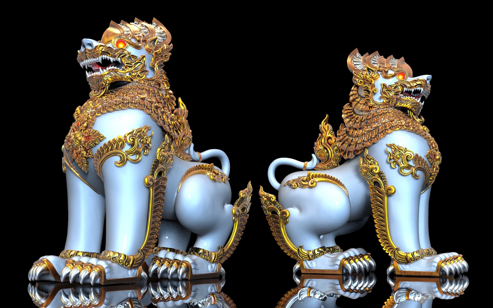 ArtStation - Myanmar Traditional Lion