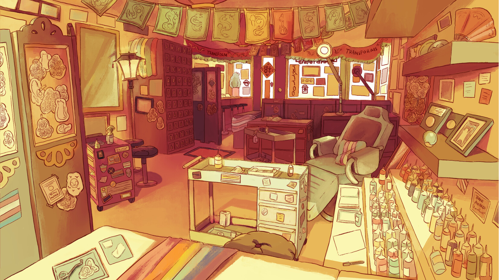 ArtStation - Interior of Tattoo shop at Vancouver's Chinatown