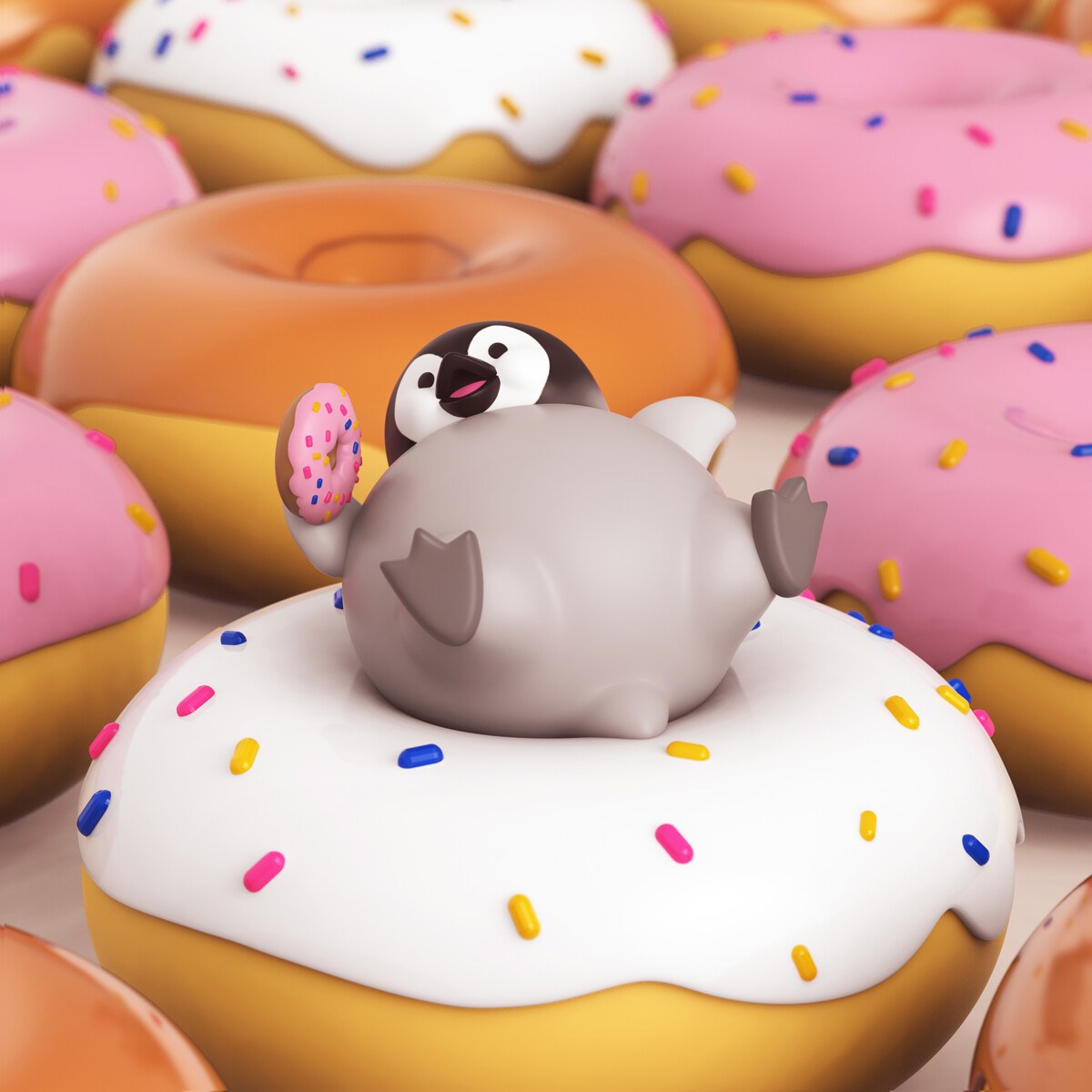 ArtStation - Penguin Doughnut
