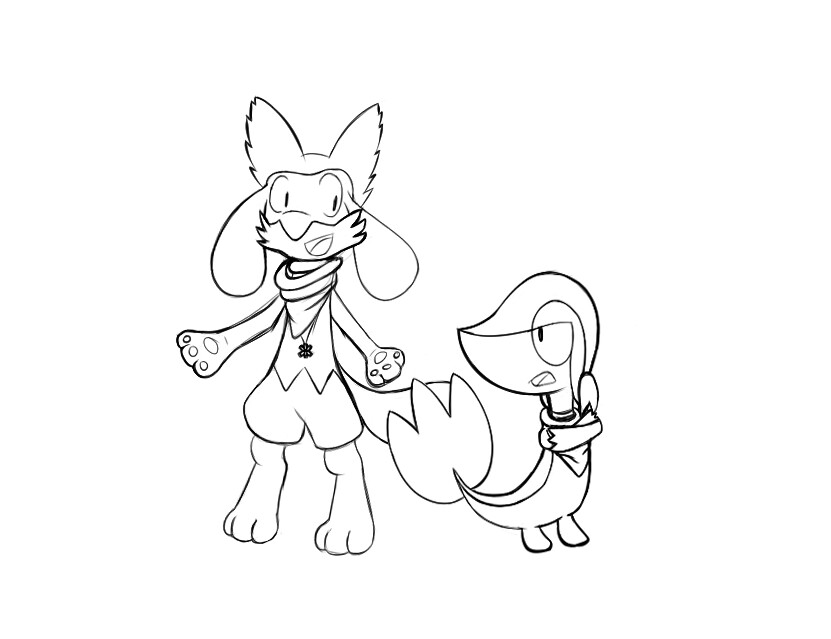 riolu and lucario coloring page