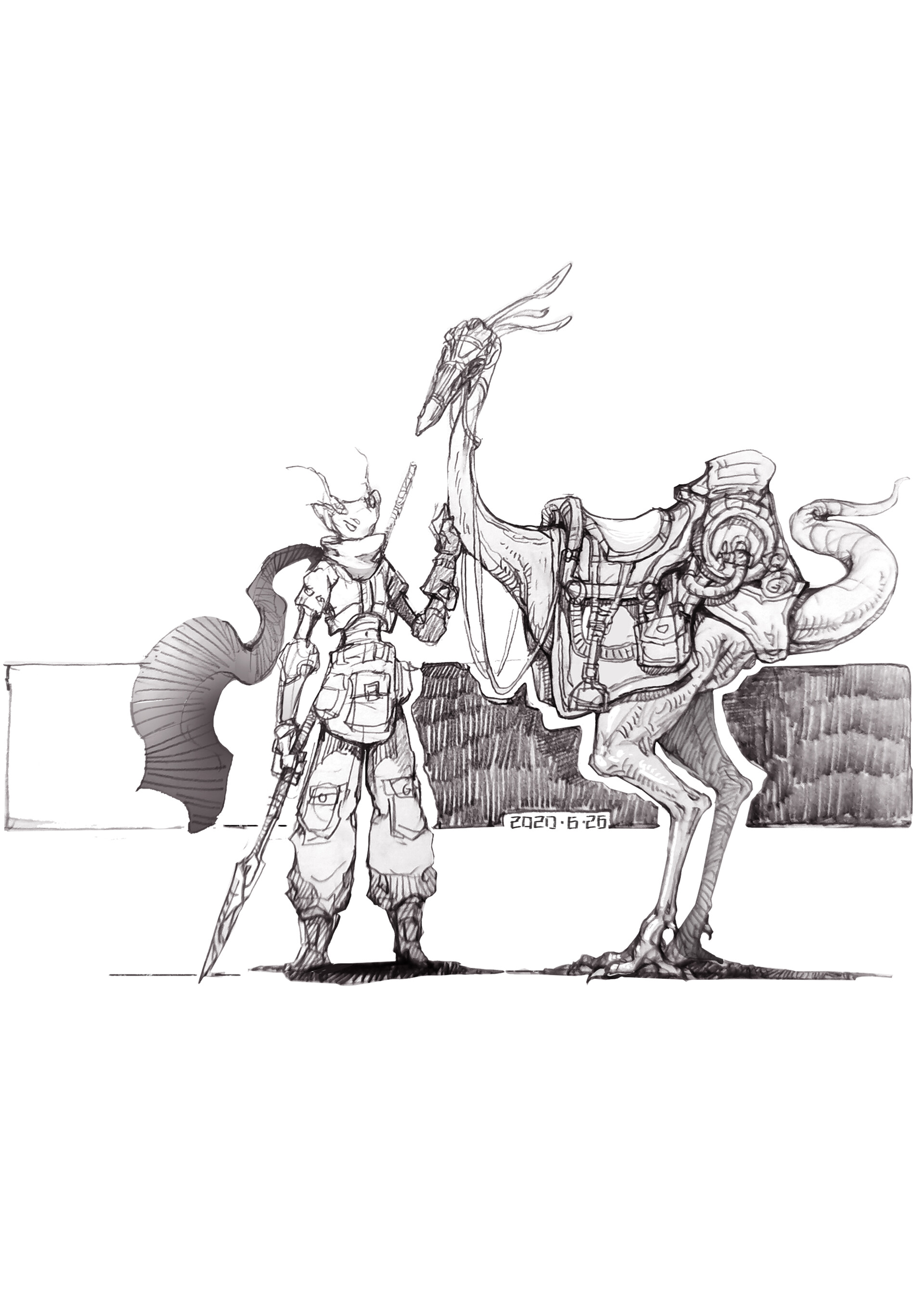 ArtStation - Hand-drawn line draft