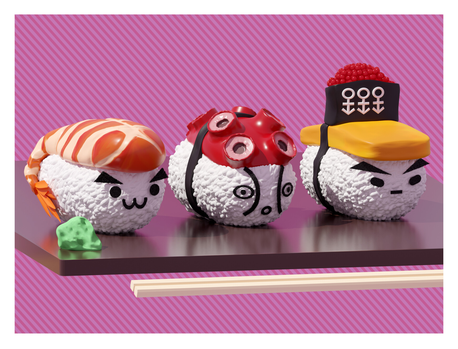 ArtStation - Sushi on jjba theme