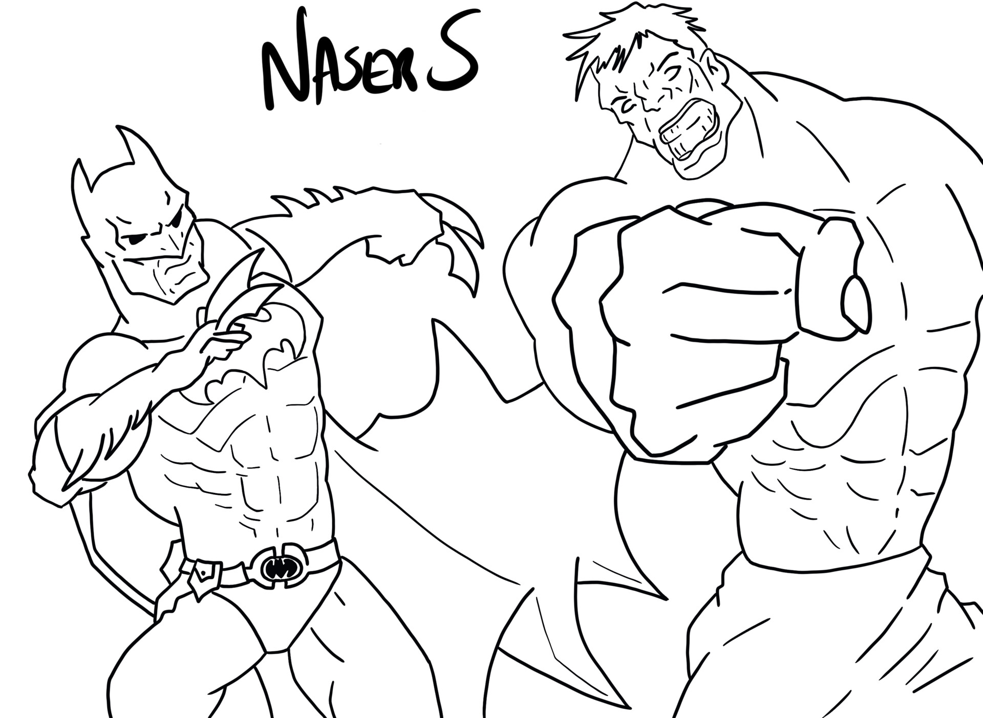 batman and hulk coloring pages