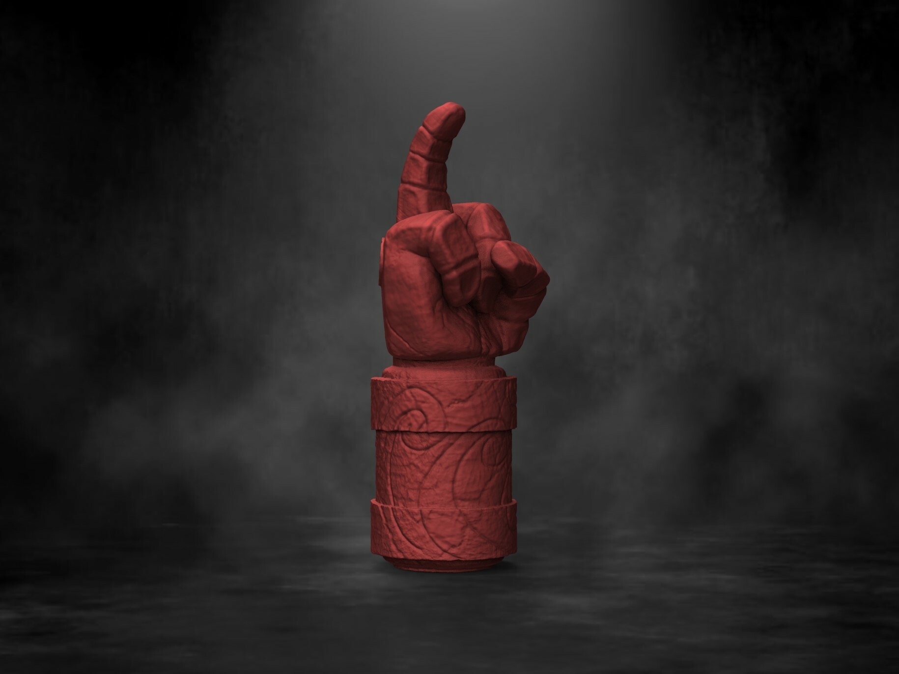 Brendon Burke - Hellboy Right Hand of Doom Middle Finger up