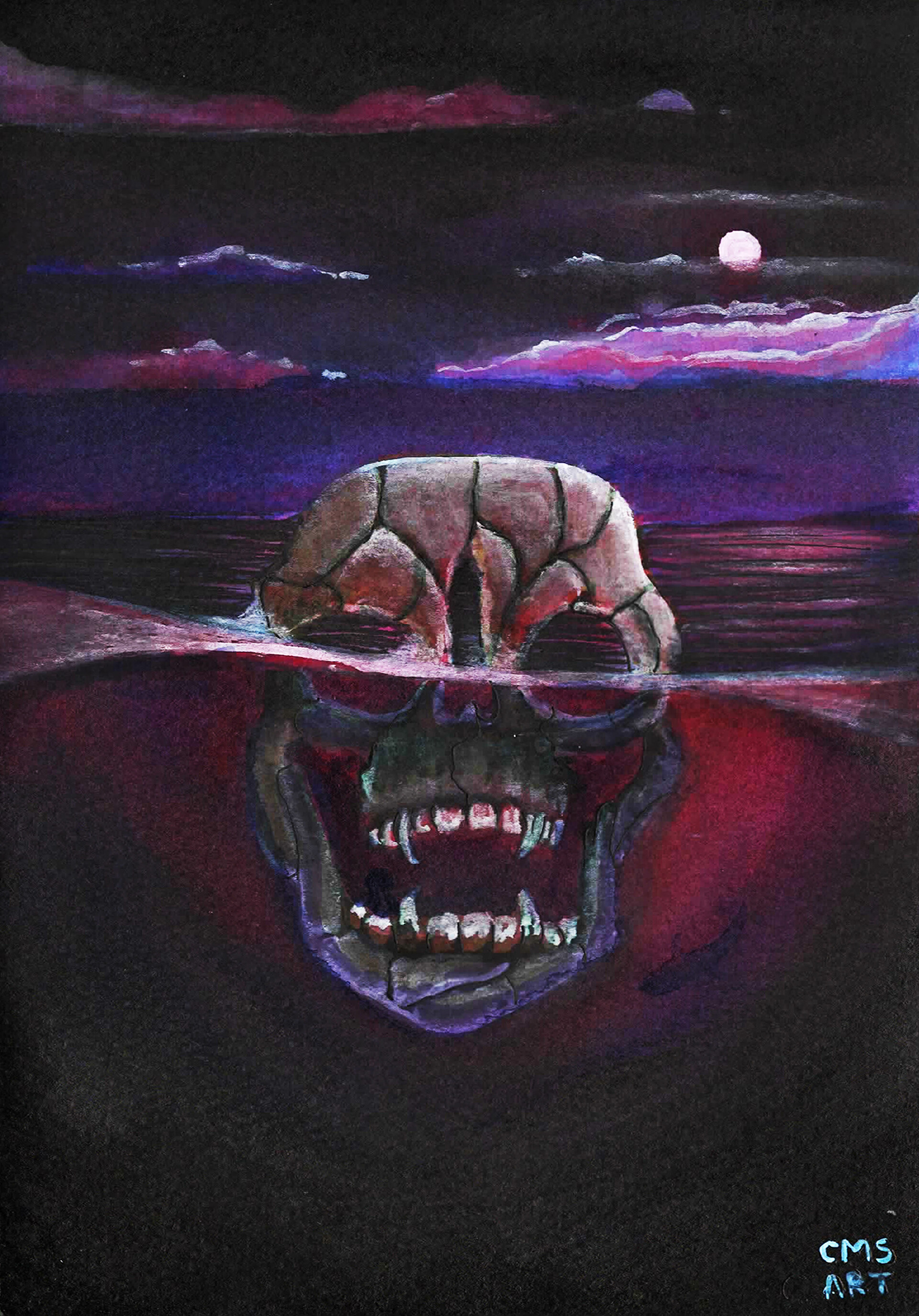 ArtStation - Ink Skull Seascape