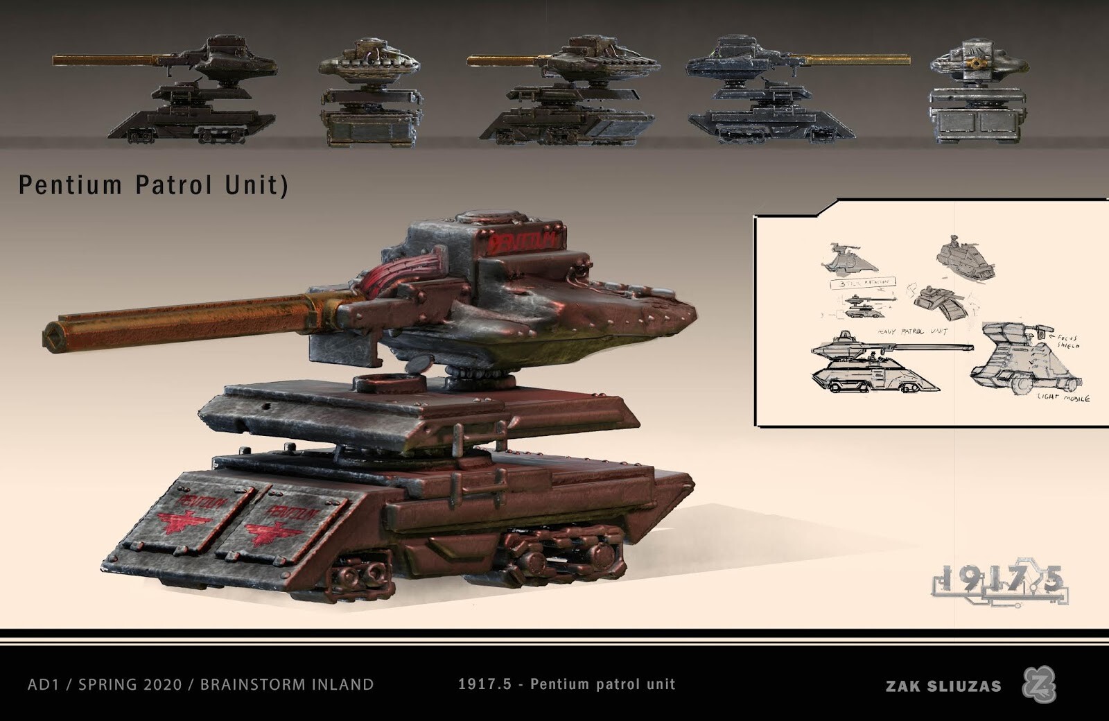 ArtStation - 1917.5 Cyberpunk WWII Tank