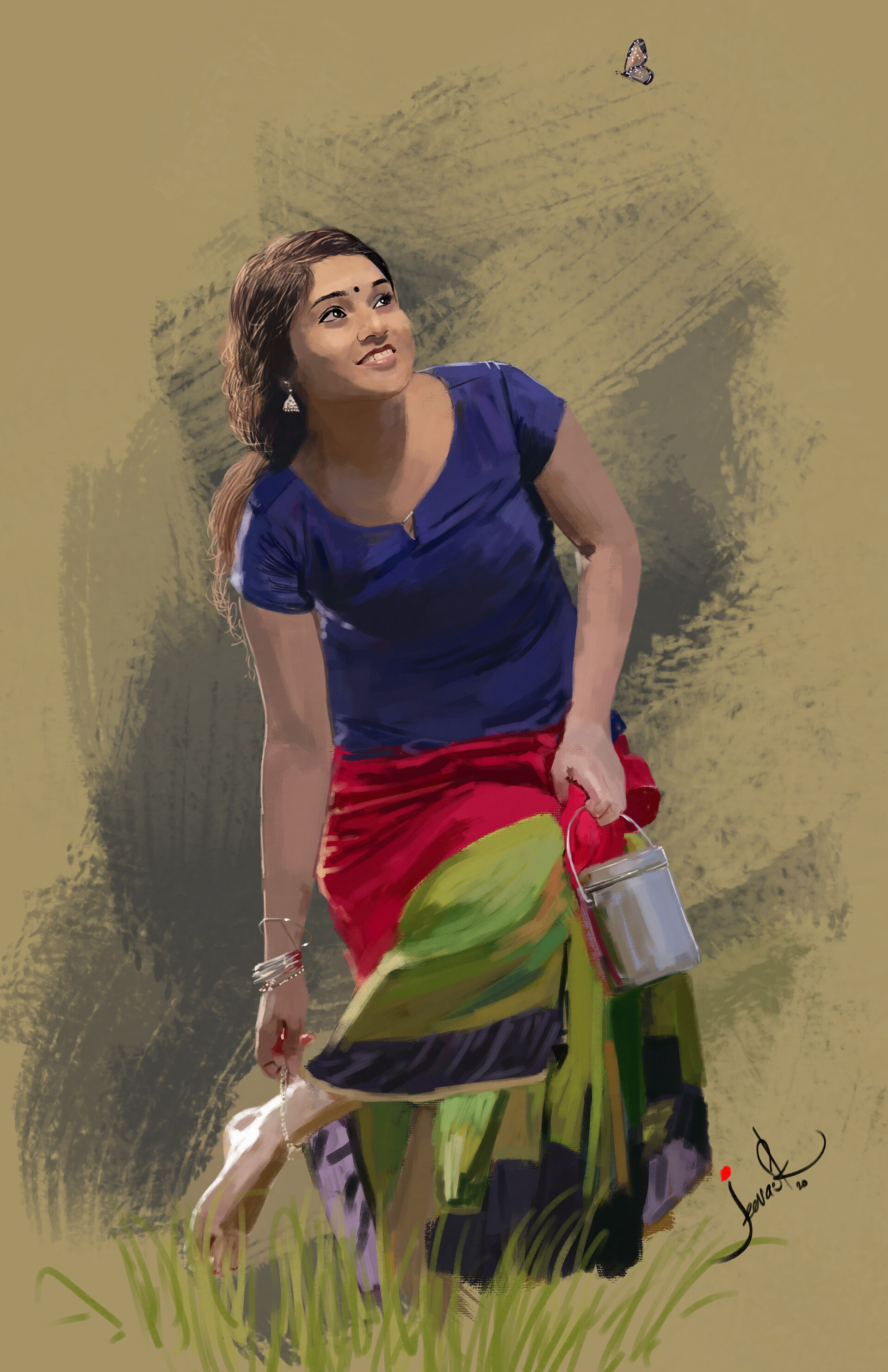 ArtStation - Traditional Girl In Digital Painting...