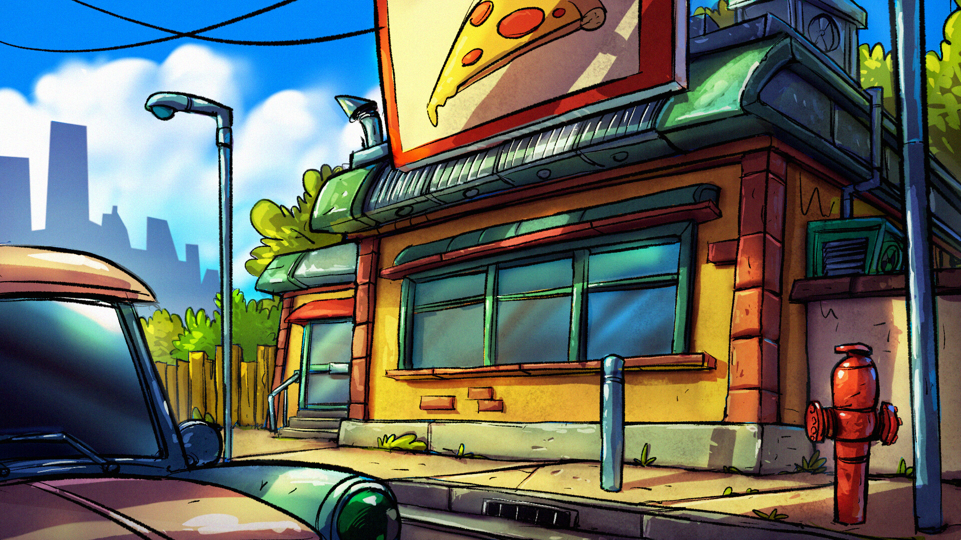 ArtStation - cozy pizza shop