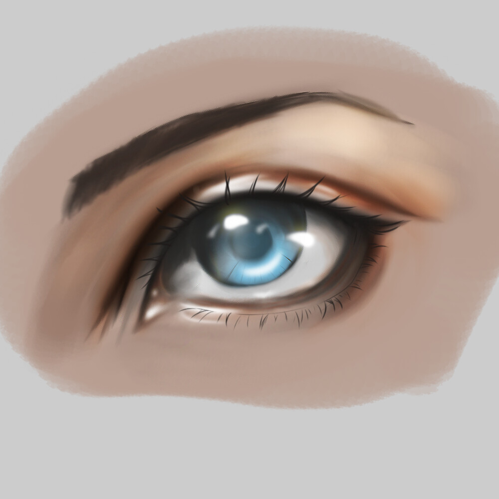 how to draw semi realistic eyes digital