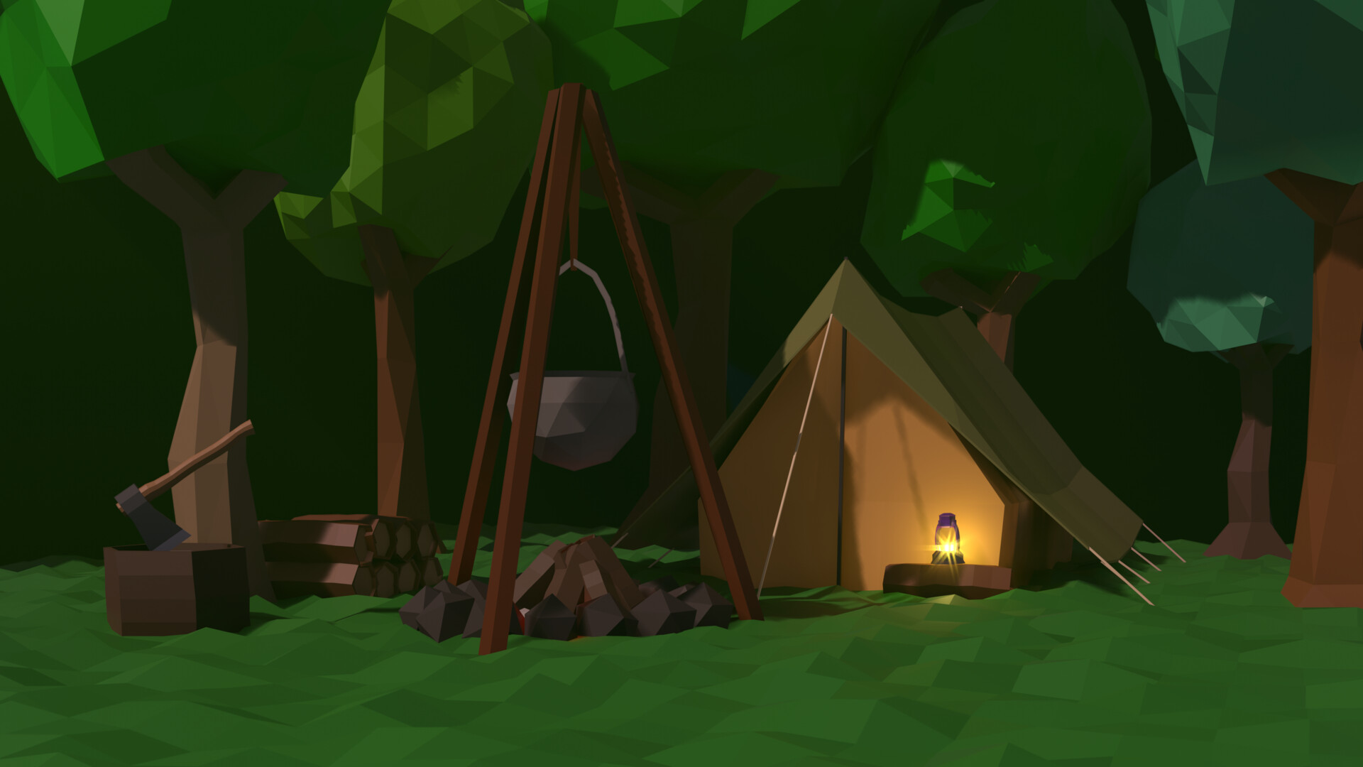 ArtStation - Low Poly Camp
