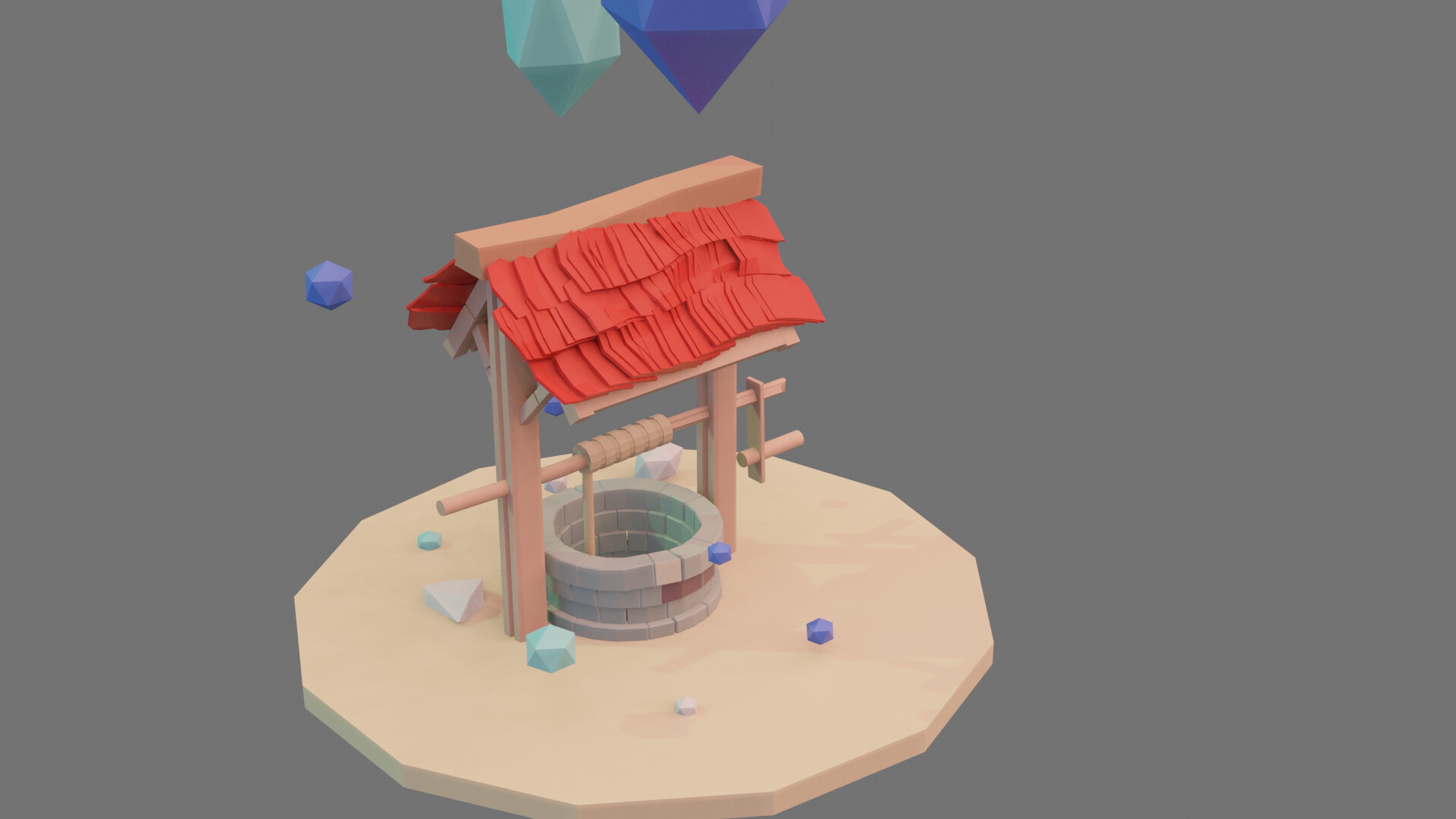 ArtStation - Low-poly well (Blender 3D)