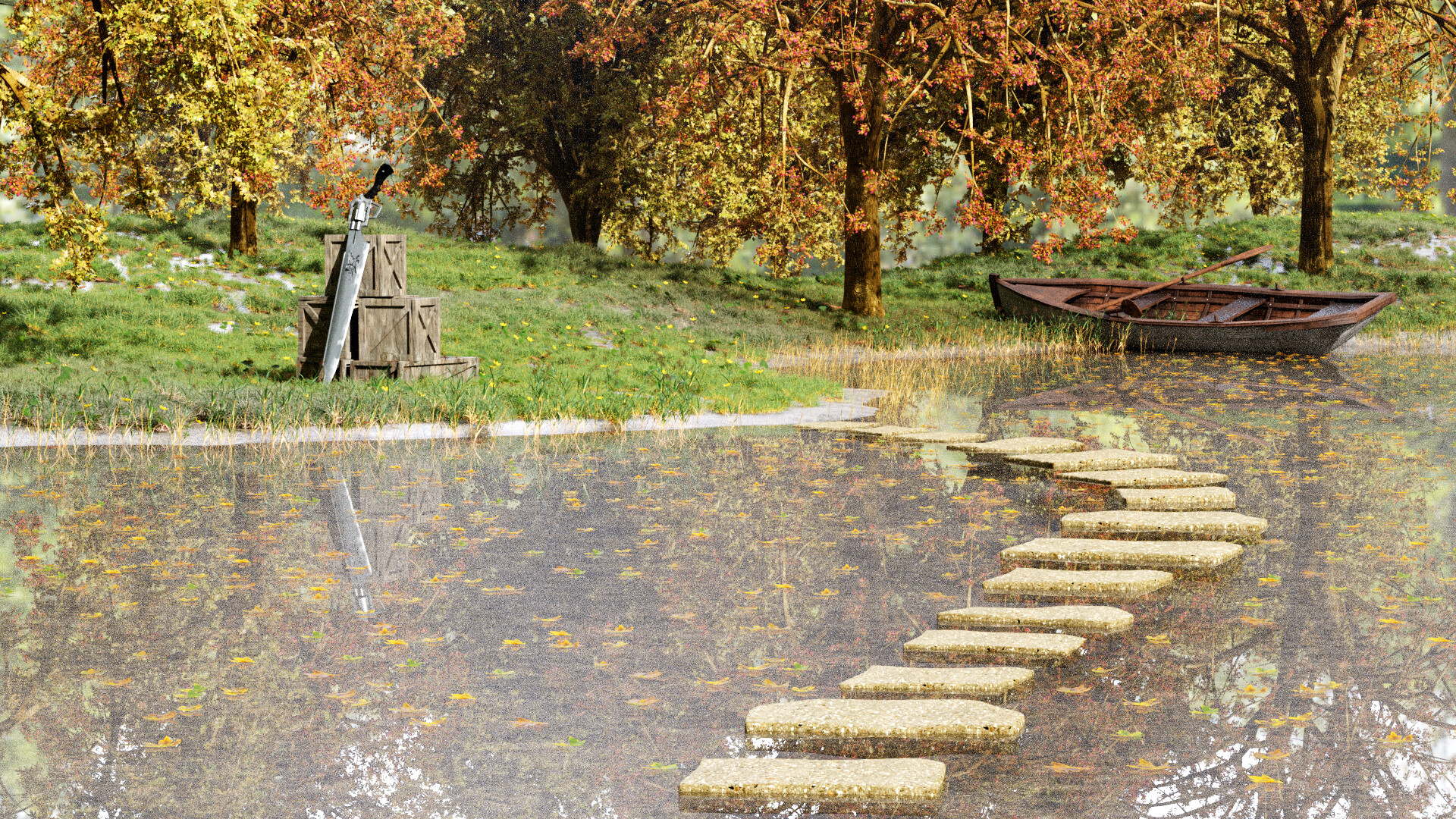 ArtStation - 3D Lake Path Environment