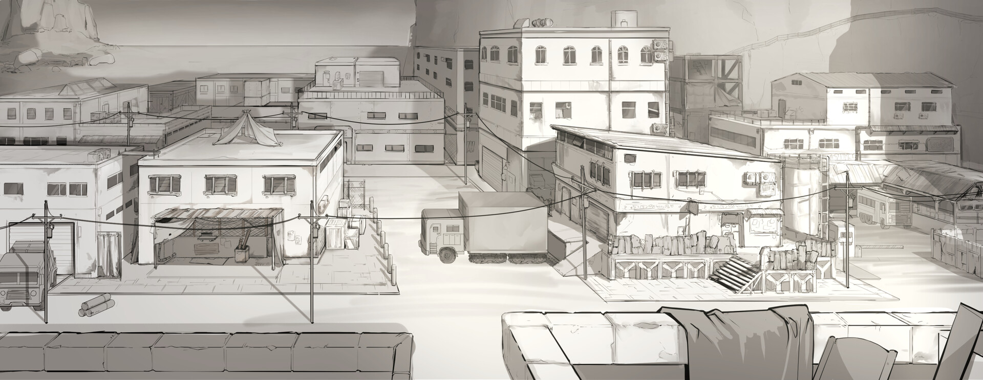 ArtStation - Town Sketch