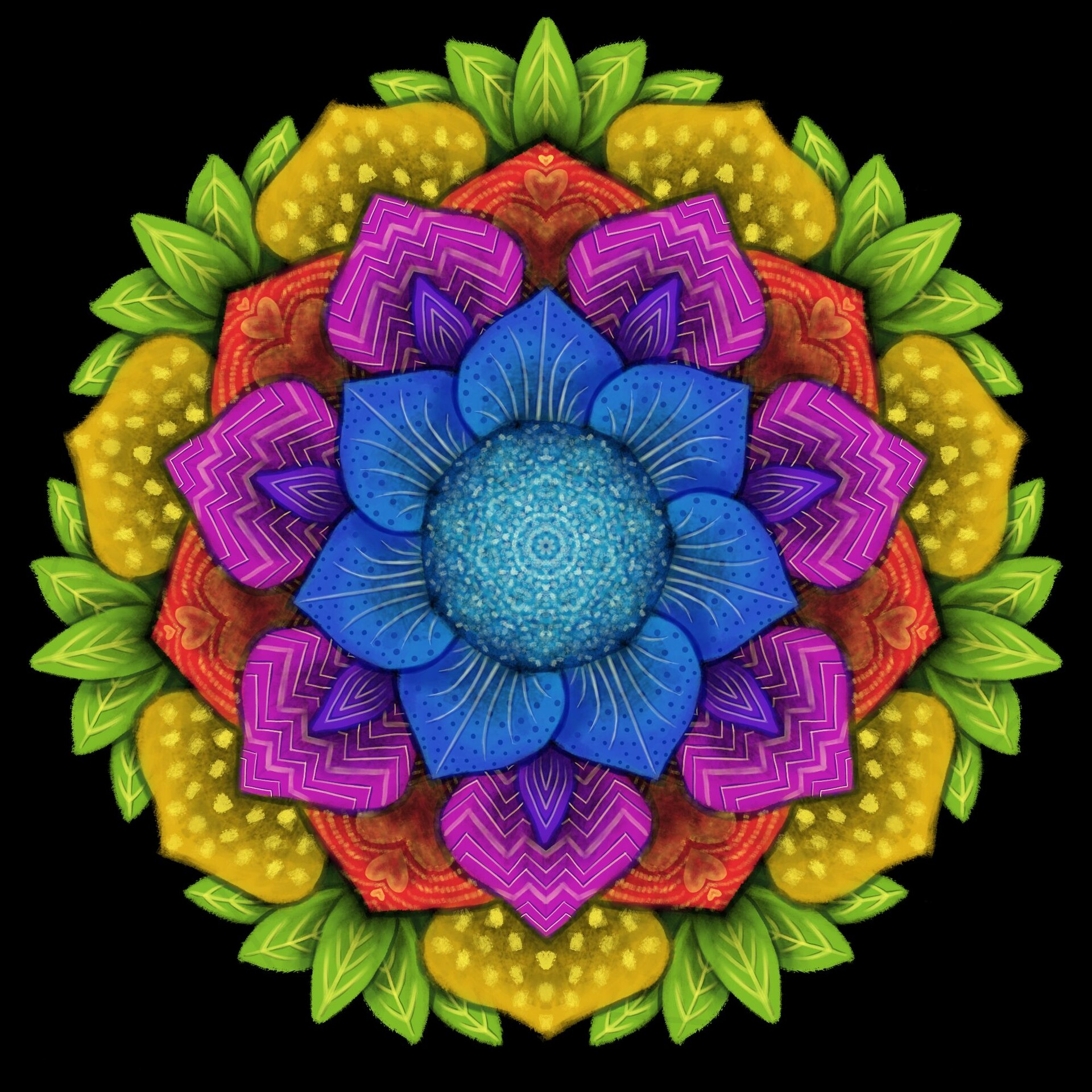 ArtStation - "Queen of flora" Mandala remake