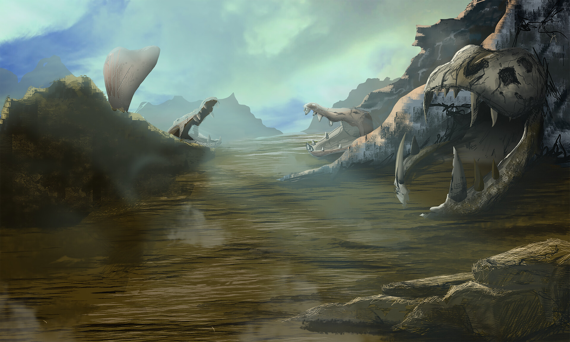 ArtStation - cementery dino