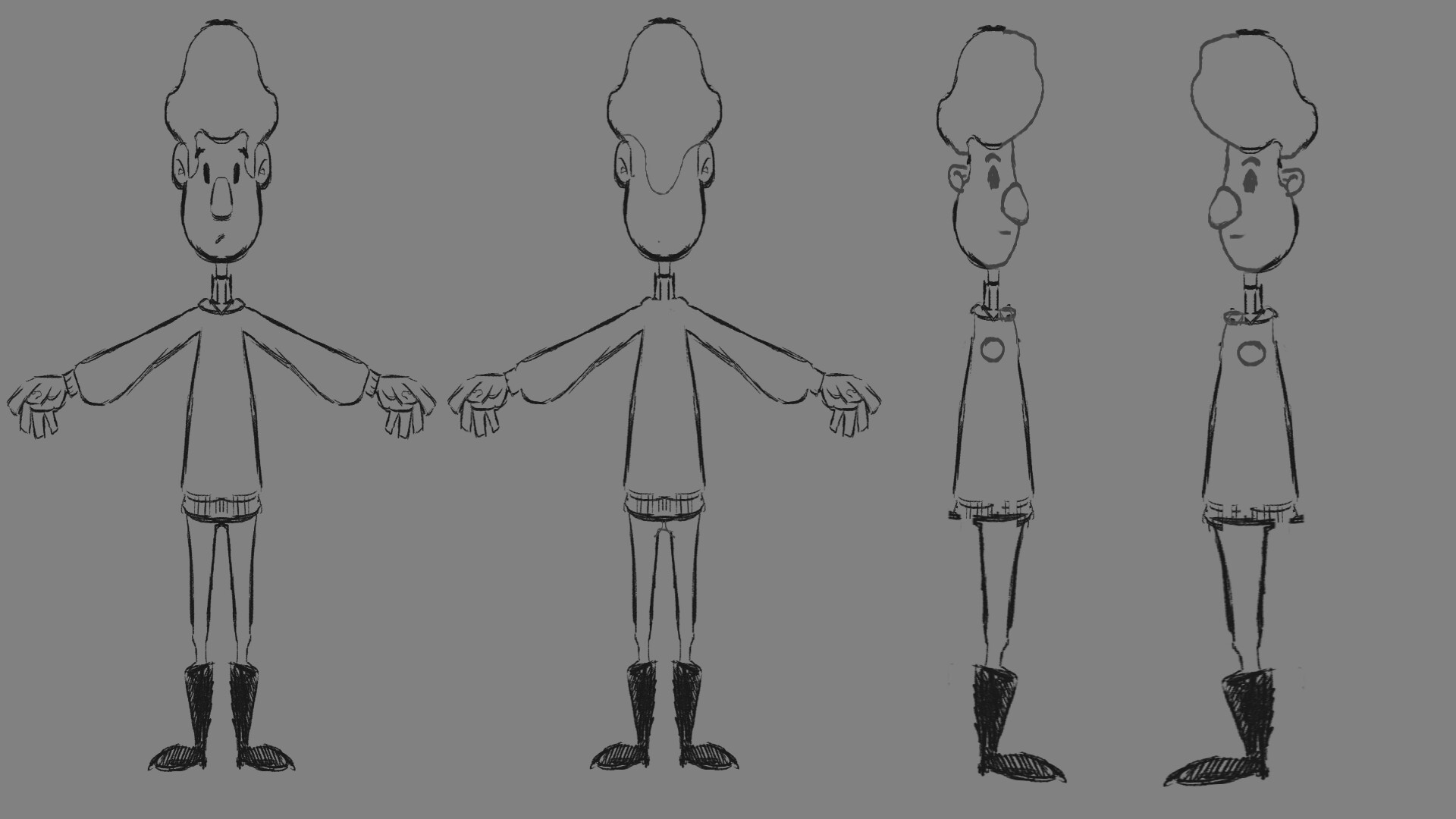 ArtStation - Character developed for a 2d study animation