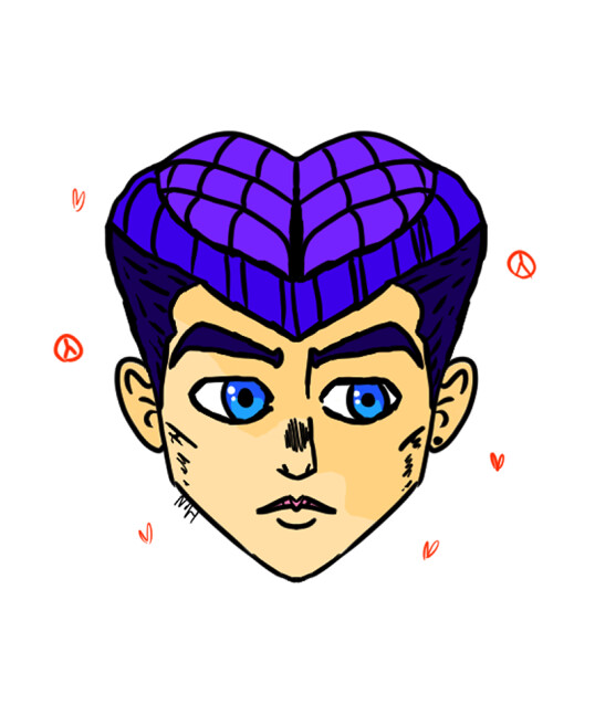 how to draw josukes hair