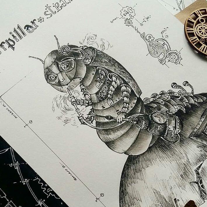 Irish Solo - Steampunk caterpilar from Alice in Wonderland