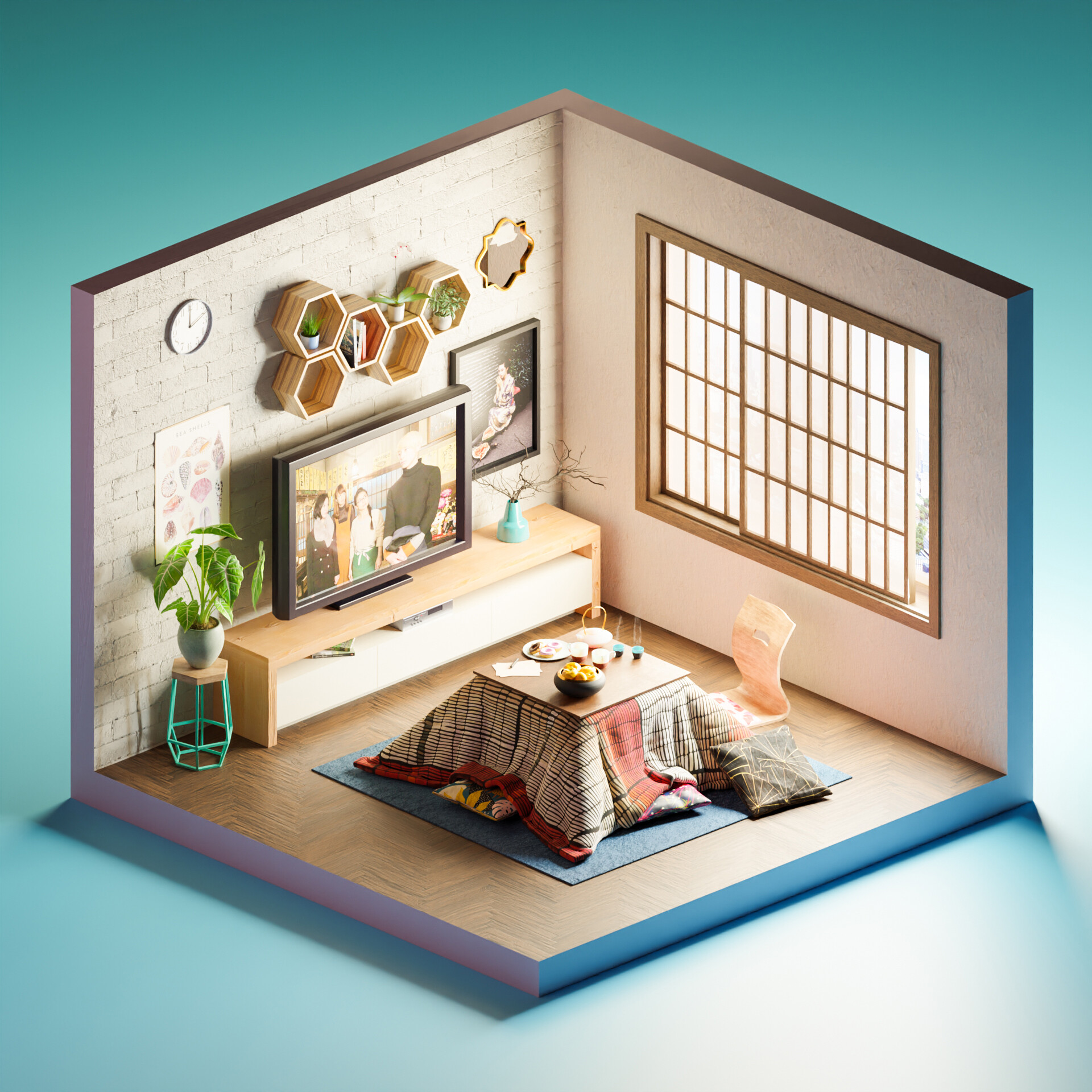 ArtStation - Japanese cozy lounge edition