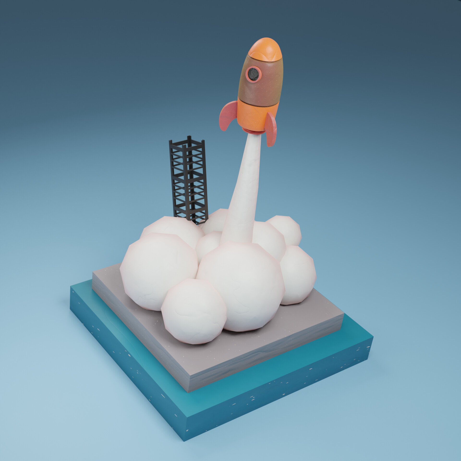 ArtStation - Isometric Cartoon Rocket